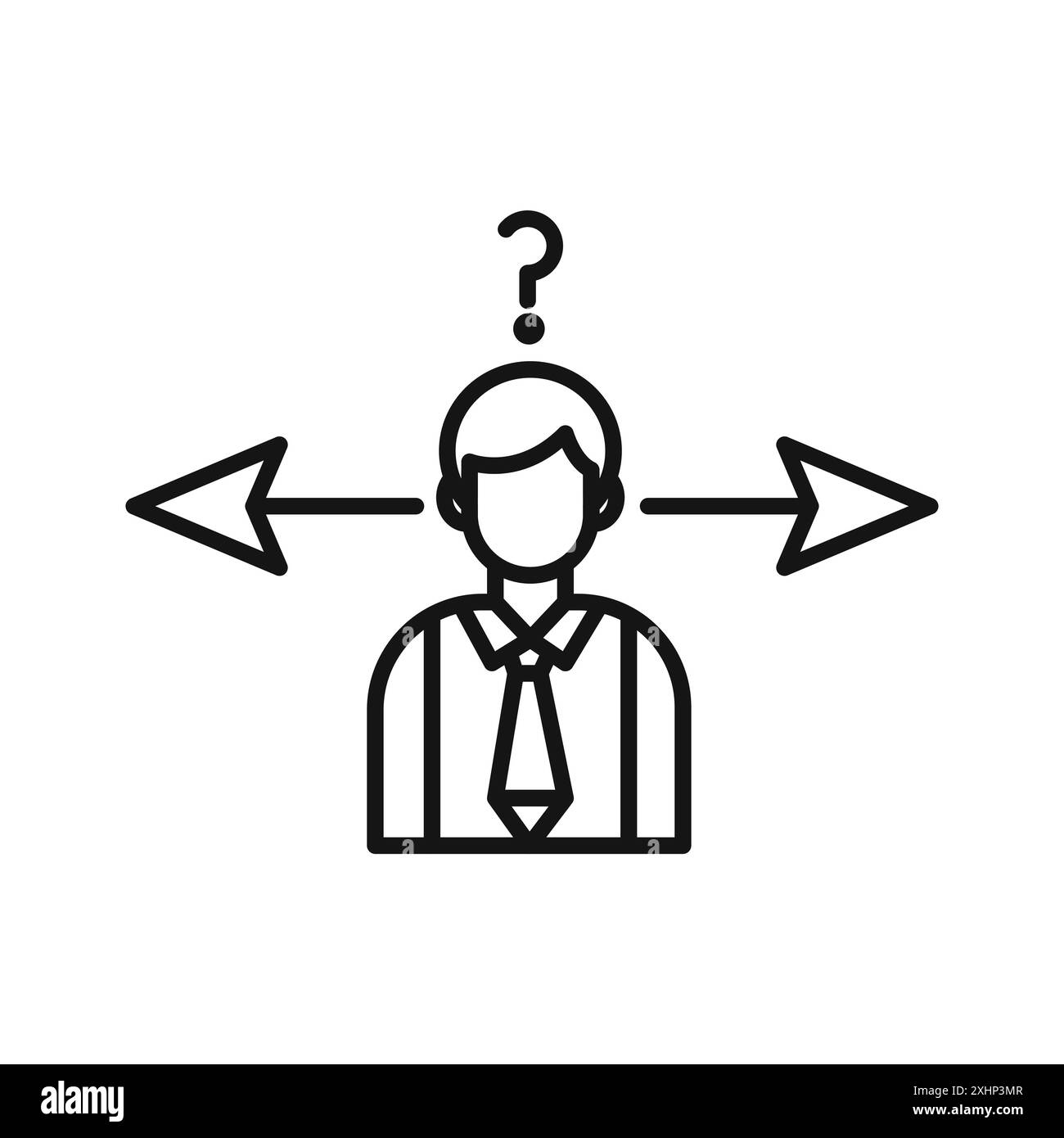 Business Decision Confusion Icon Black line art vector in black and ...