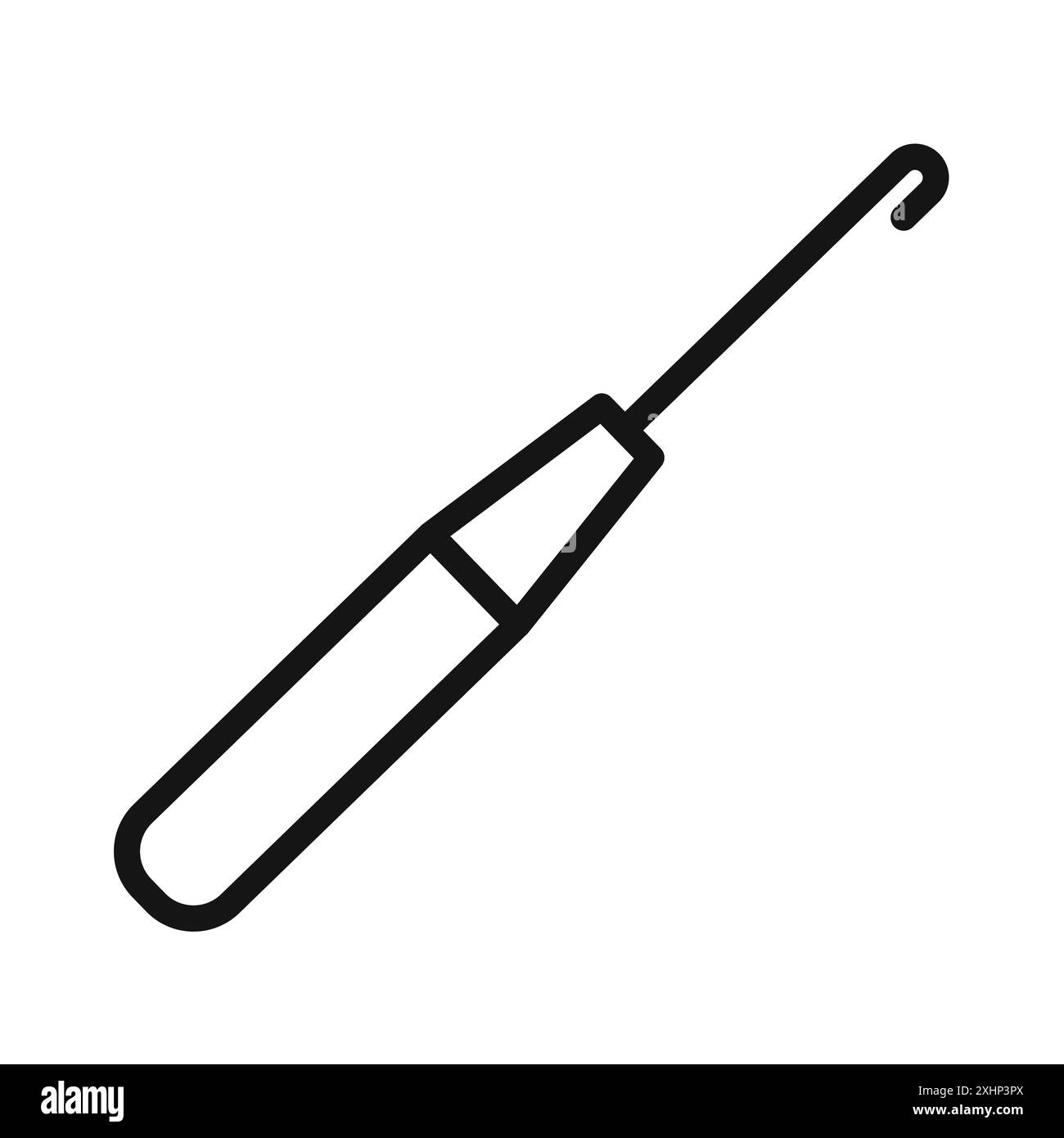Crochet needle icon Black line art vector in black and white outline ...