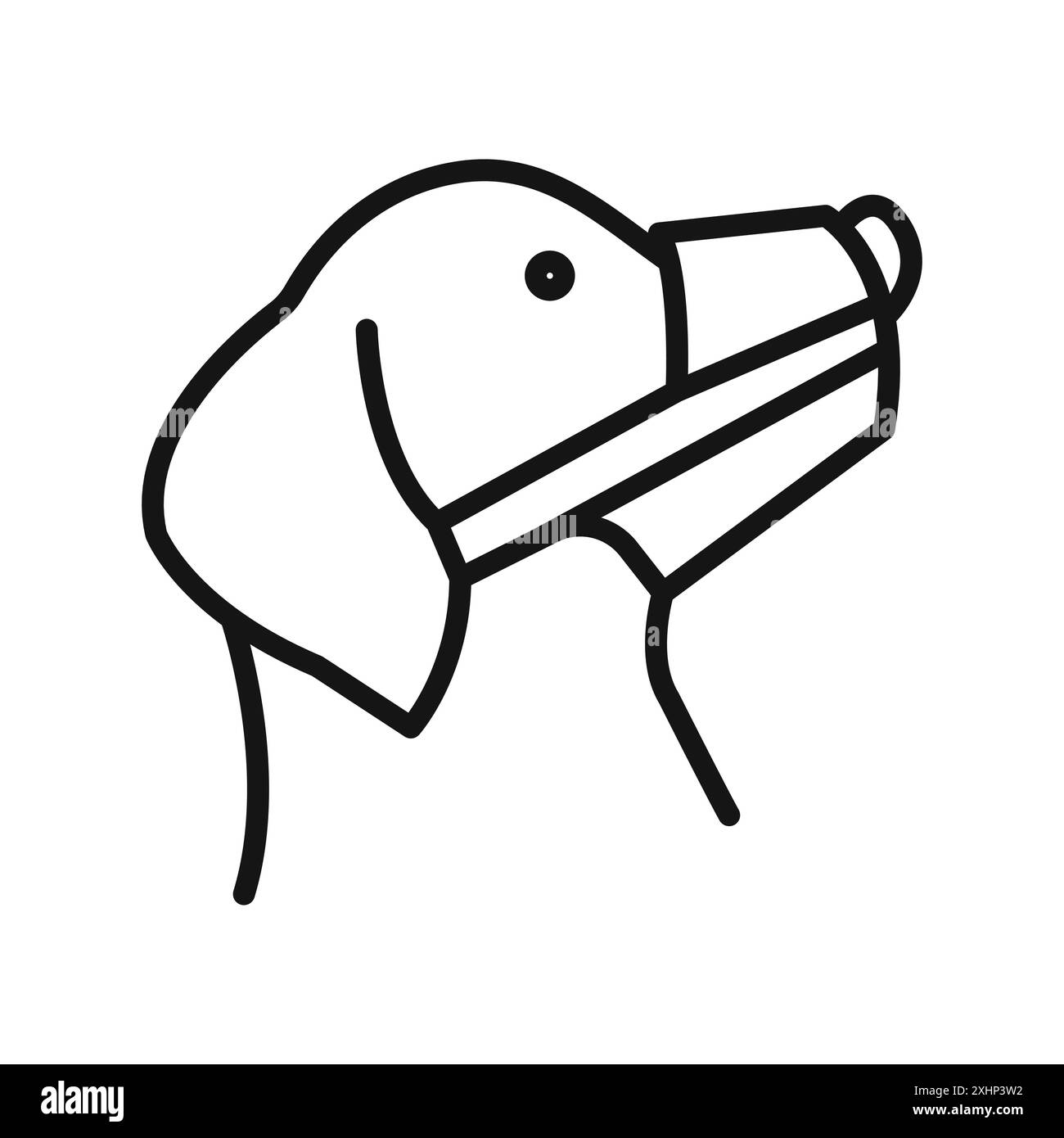 Dog muzzle icon Black line art vector in black and white outline set ...
