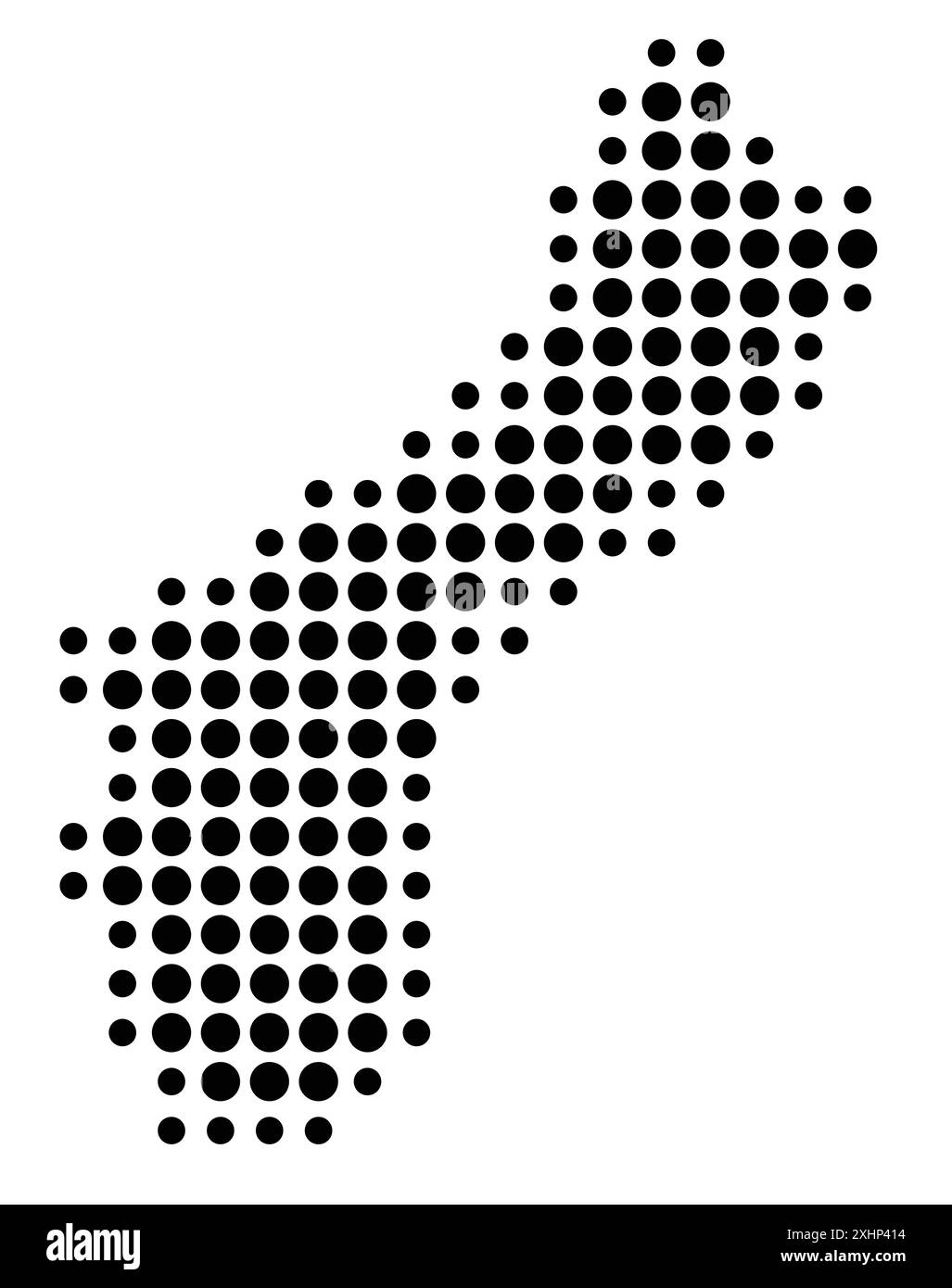 Abstract map of Guam showing the area of the country with a pattern of ...