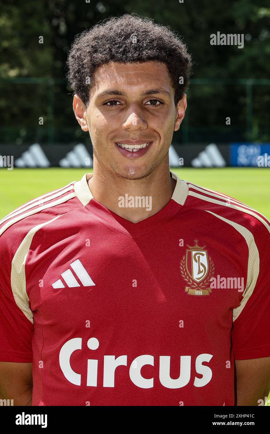 Liege, Belgium. 15th July, 2024. Standard's Henry Lawrence poses for a ...