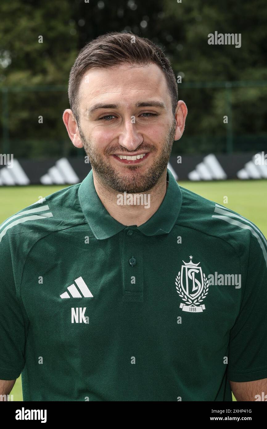 Liege, Belgium. 15th July, 2024. Video analysis manager Nathan Kirby ...
