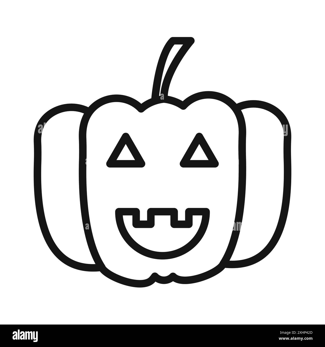 Halloween pumpkin icon Black line art vector in black and white outline ...