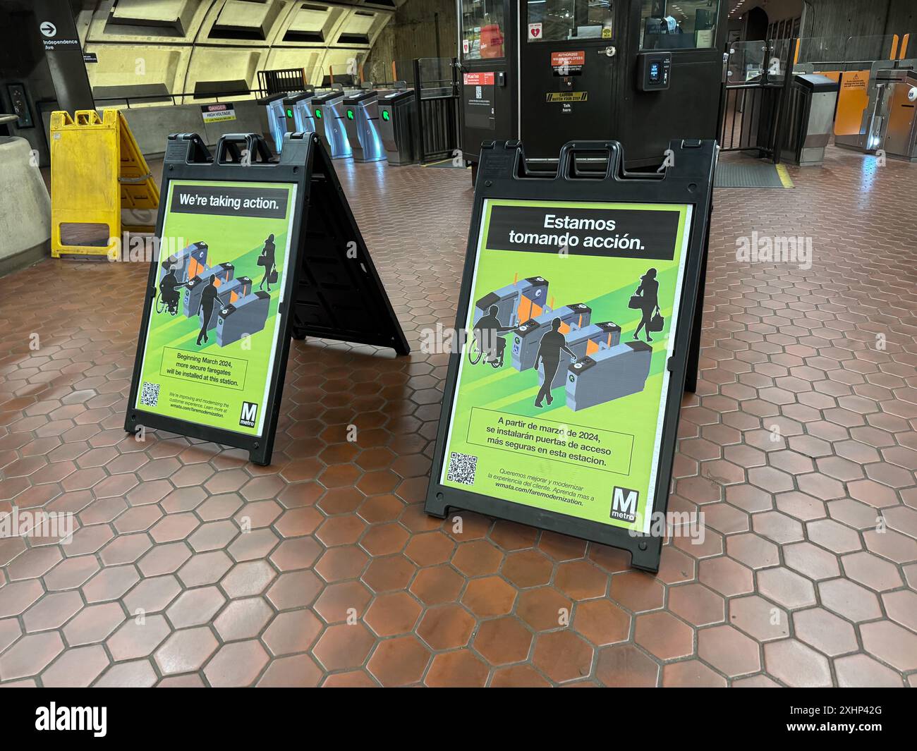 Washington, DC - March 17, 2024: Signs informing passengers of fare ...