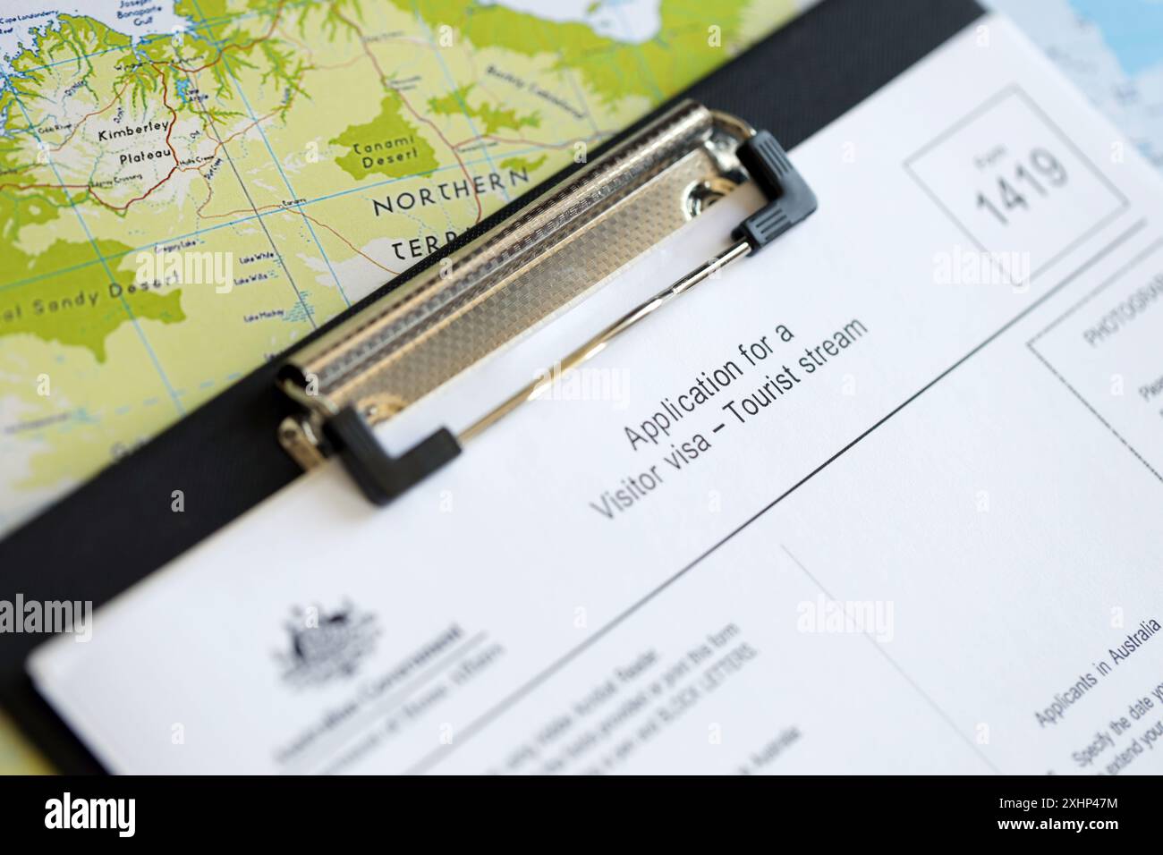 KYIV, UKRAINE - JULY 10, 2024 Australian application for a visitor visa ...