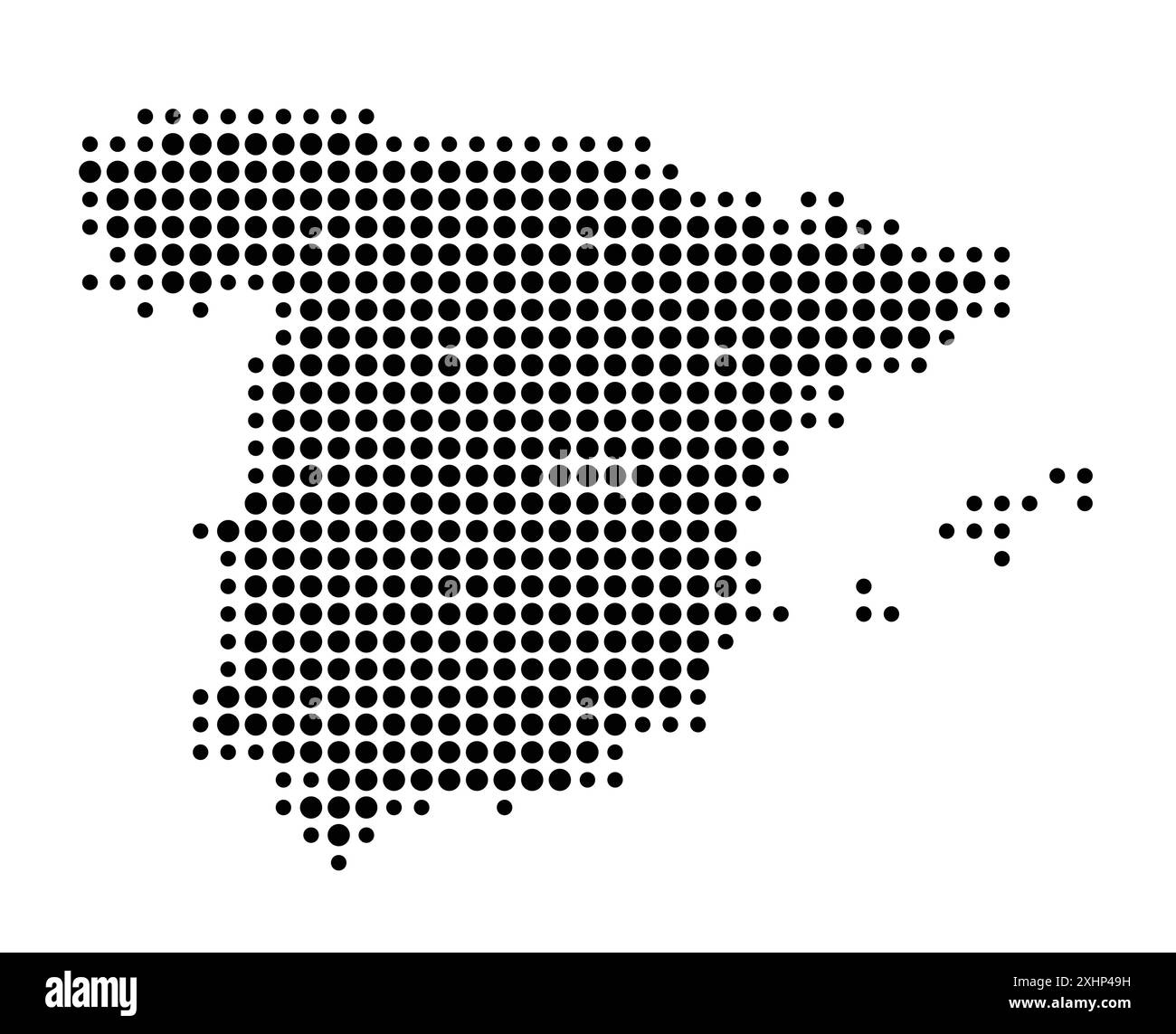 Abstract map of Spain showing the area of the country with a pattern of ...