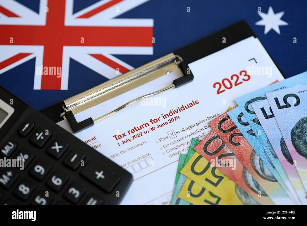 KYIV, UKRAINE - JULY 10, 2024 Australian Tax Return for individuals ...