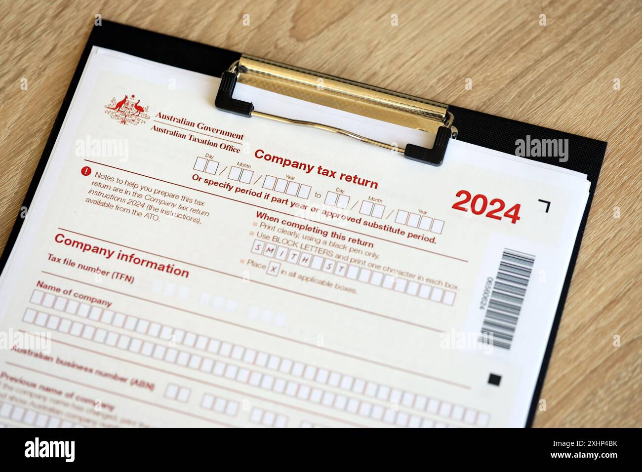 KYIV, UKRAINE - JULY 10, 2024 Australian Company Tax Return blank form ... KYIV, UKRAINE - JULY 10, 2024 Australian Company Tax Return blank form ...