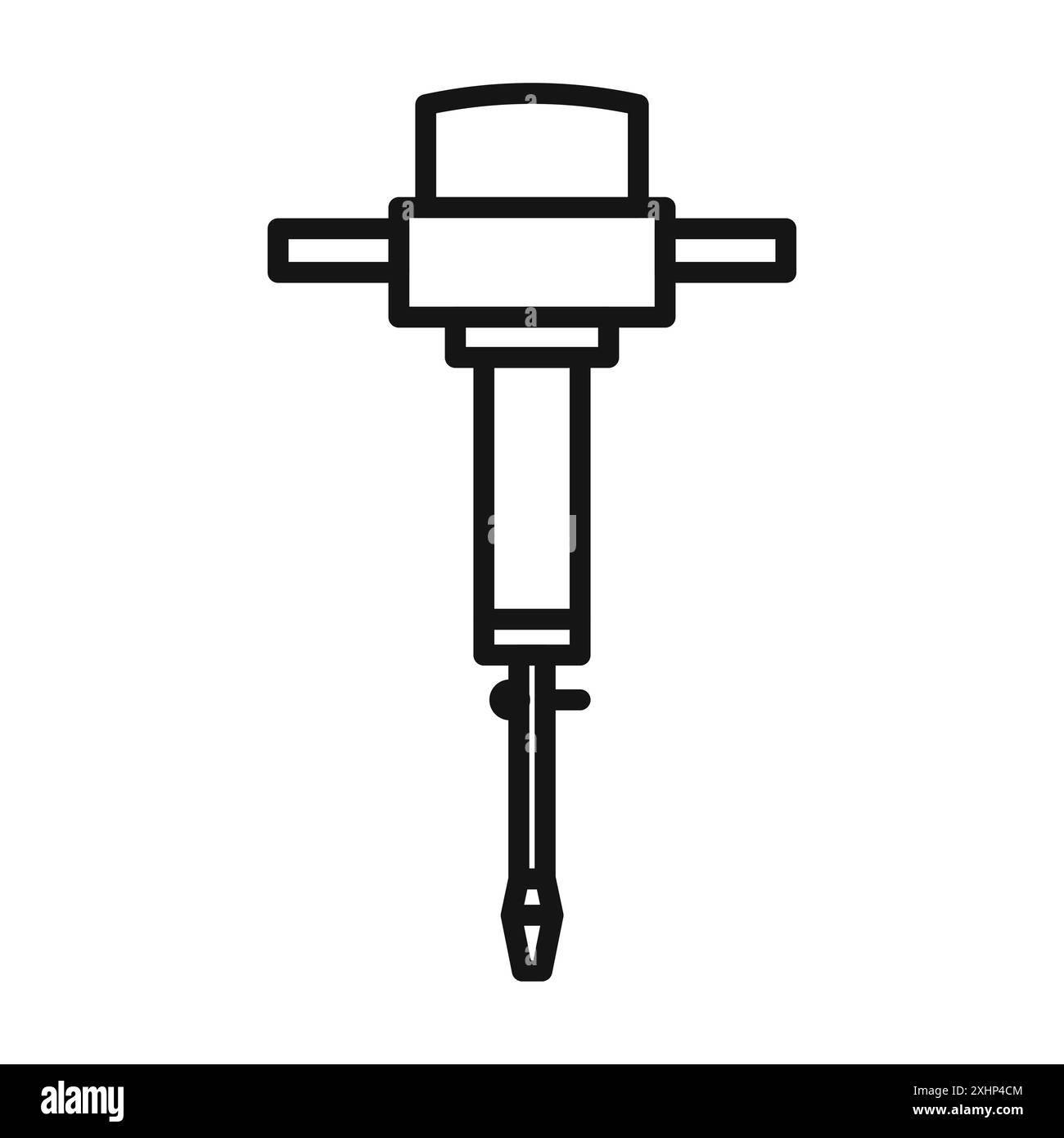 jack hammer icon Black line art vector in black and white outline set ...