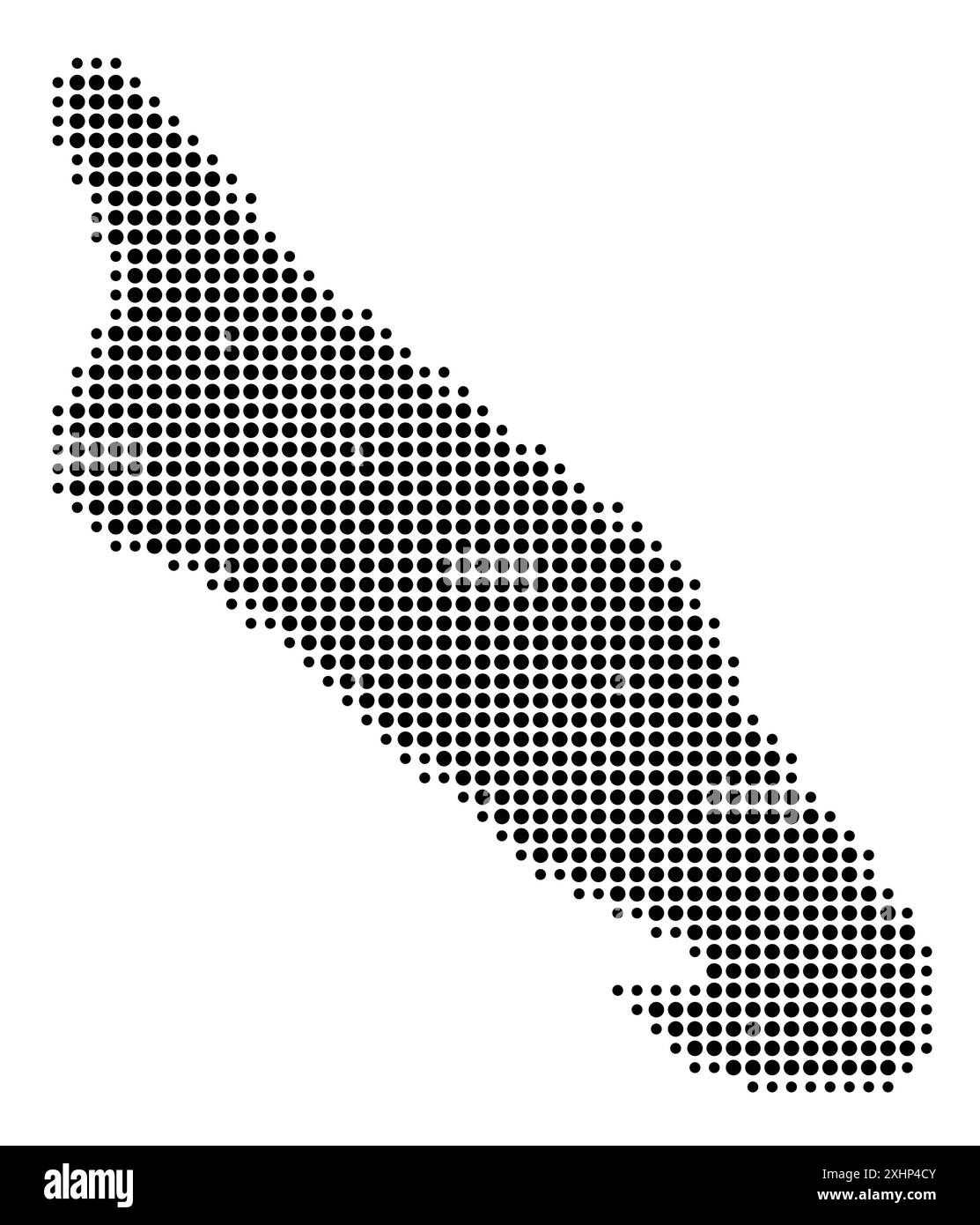 Abstract map of Aruba showing the area of the country with a pattern of ...