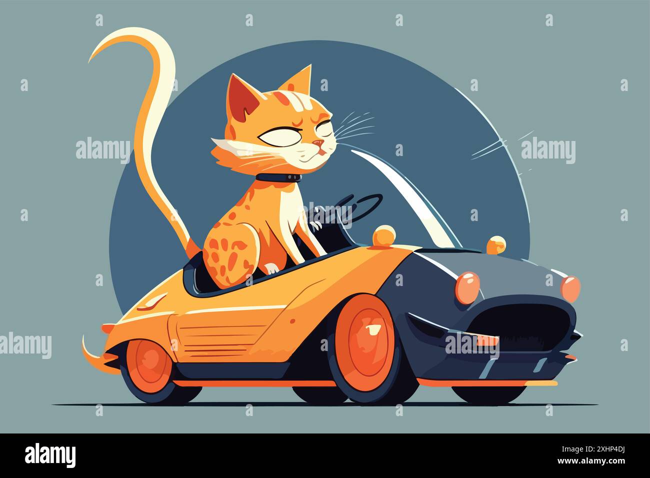 Cat riding a car vector illustration Stock Vector Image & Art - Alamy
