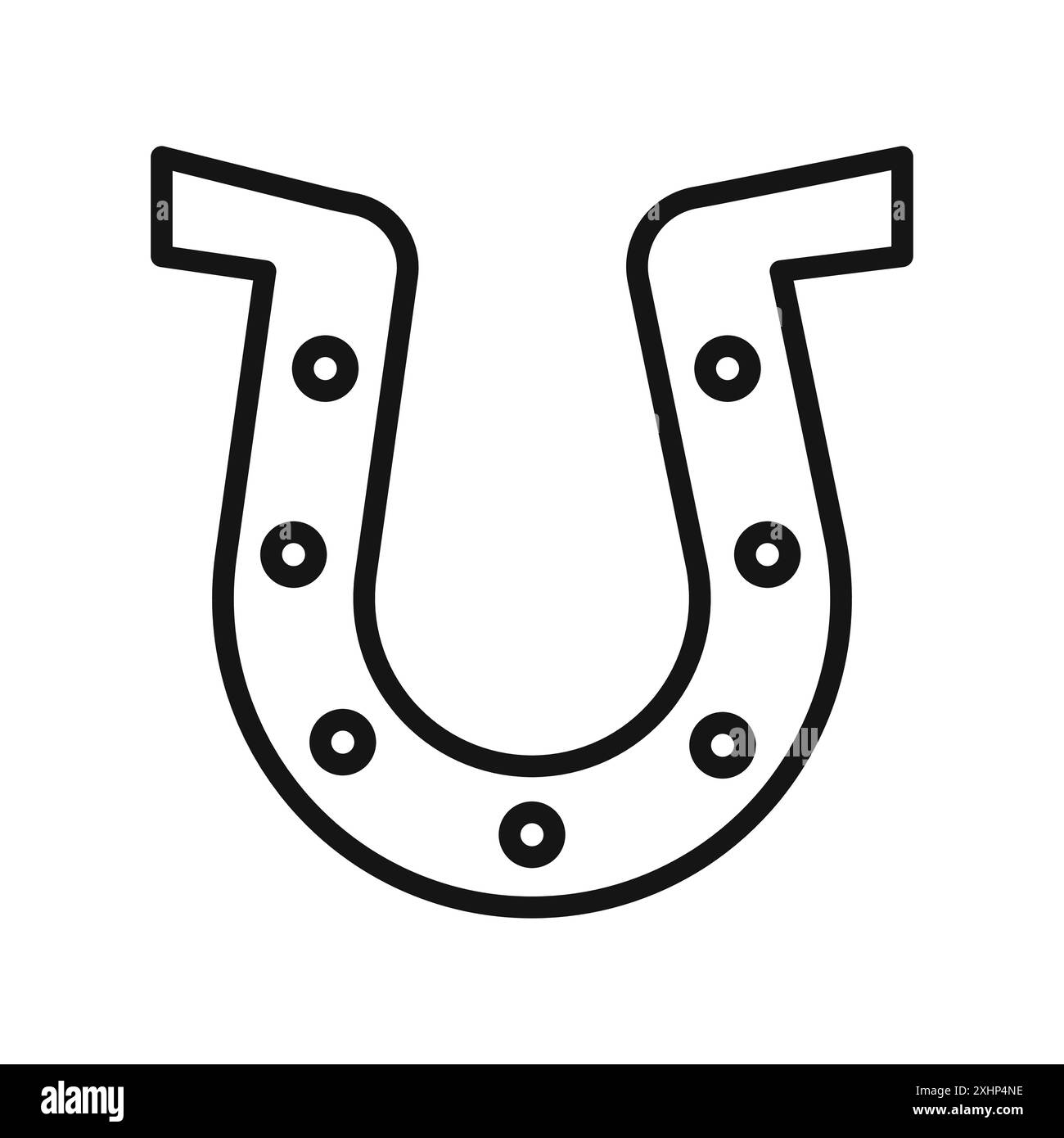 lucky horseshoe icon Black line art vector in black and white outline ...