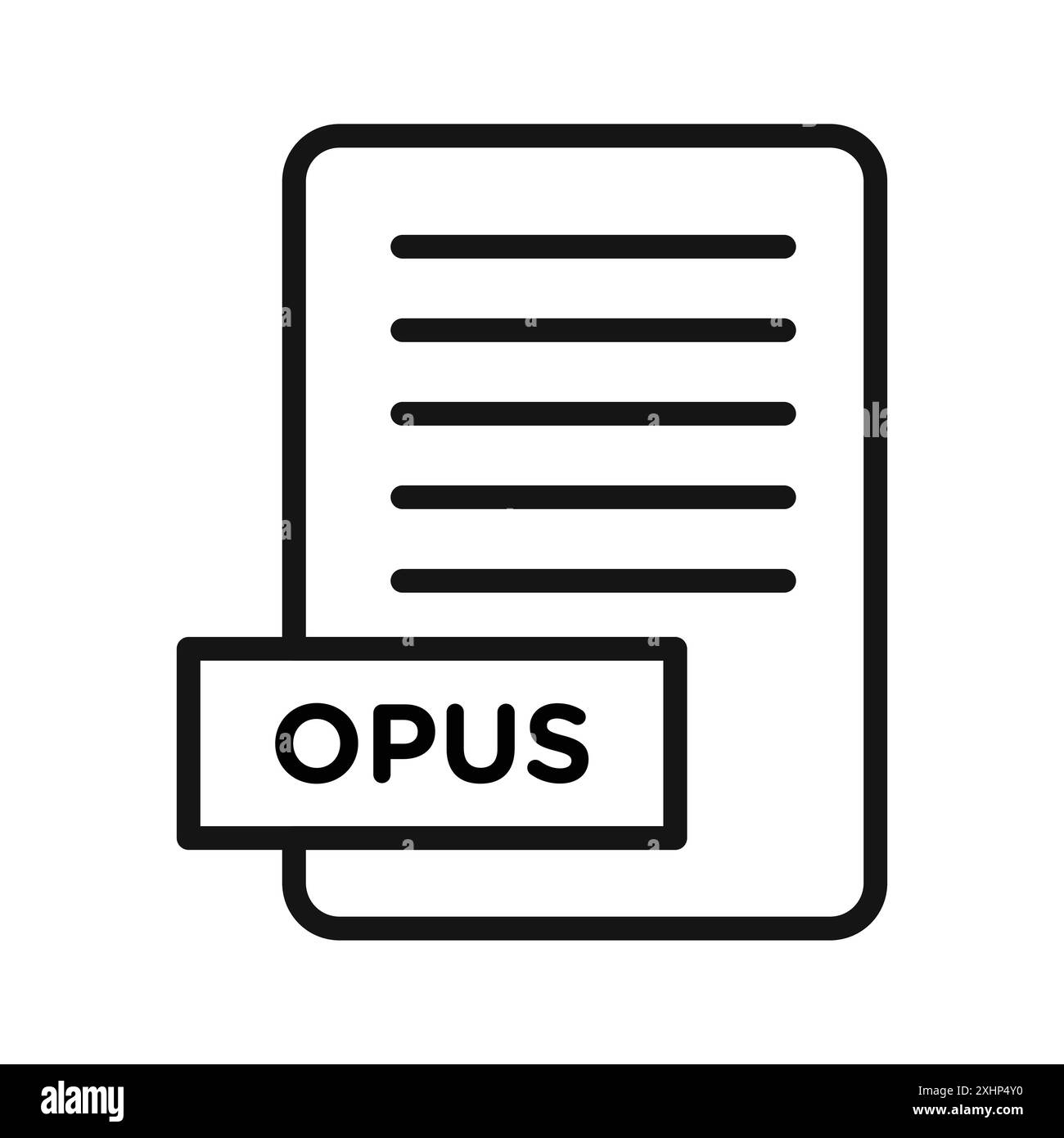 OPUS File Document icon Black line art vector in black and white ...