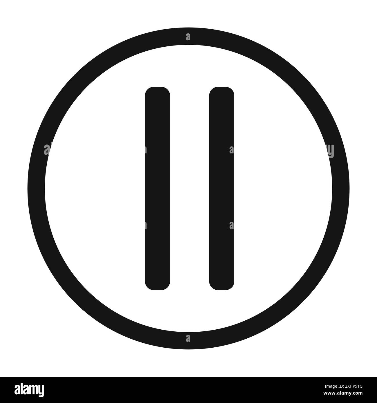pause icon Black line art vector in black and white outline set ...