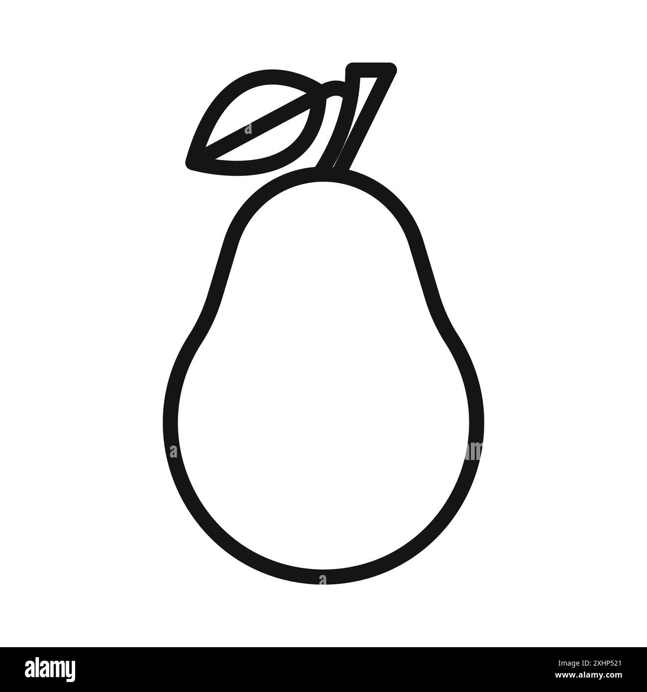 Pear icon Black line art vector in black and white outline set ...