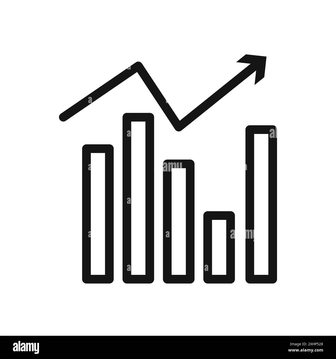 graph chart icon Black line art vector in black and white outline set collection sign Stock ...