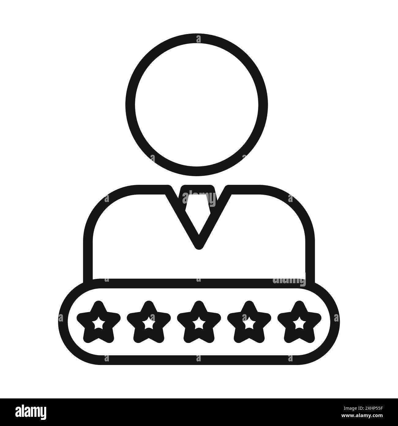 Rating employee icon Black line art vector in black and white outline ...