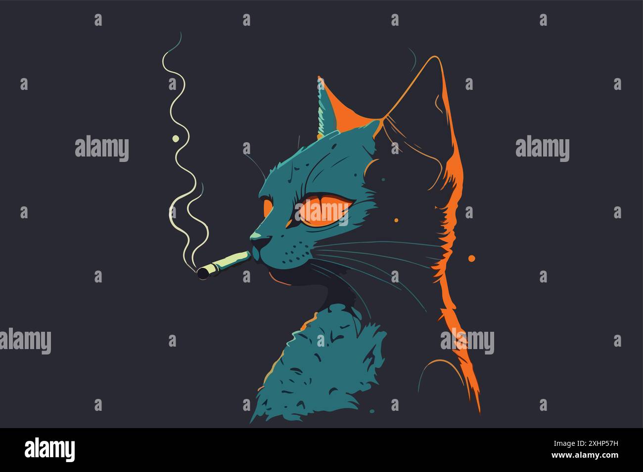 Cat smoking vector illustration Stock Vector Image & Art - Alamy