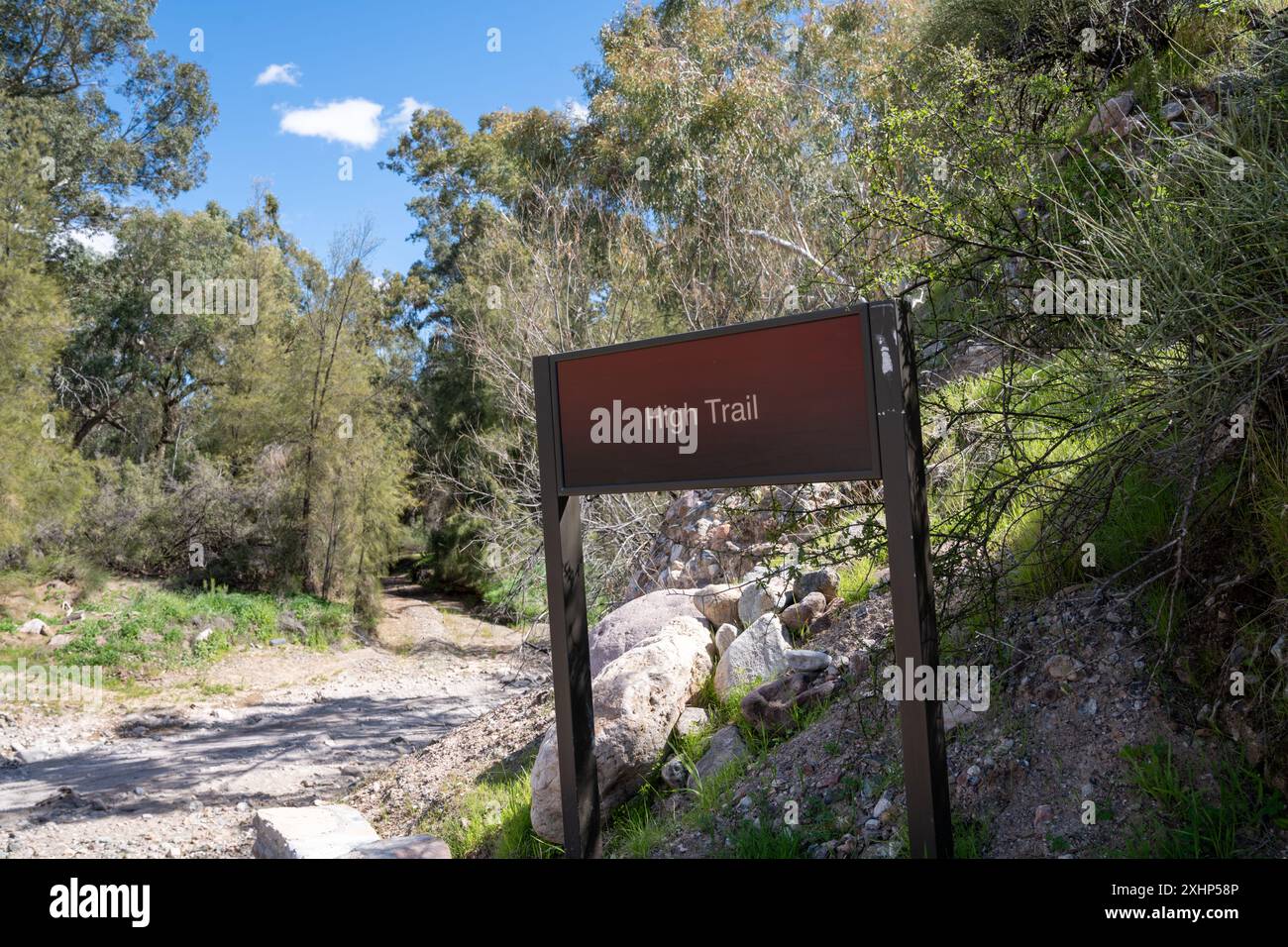Sign for the High Trail at the Boyce Thompson Arboretum, Arizona Stock ...