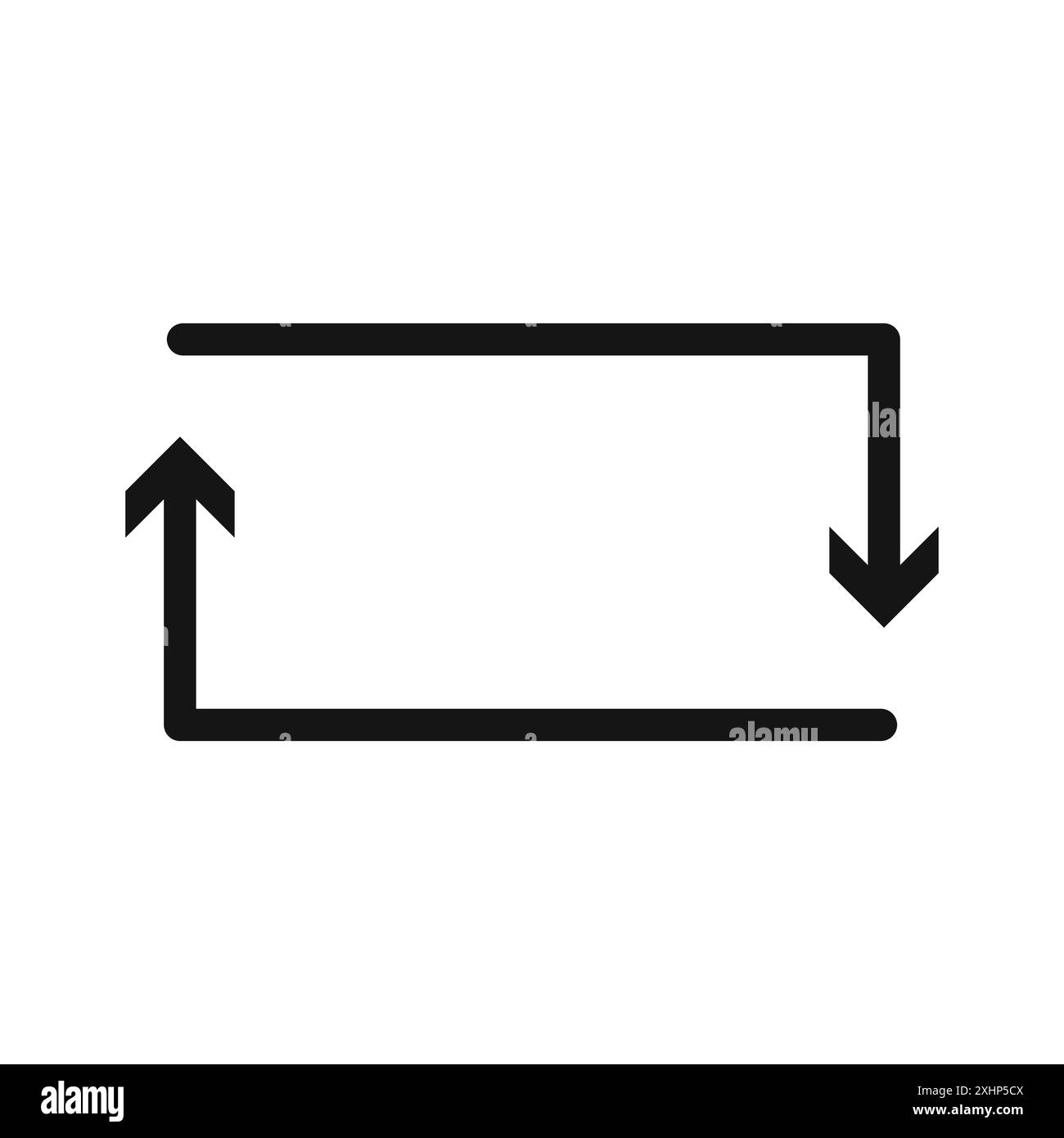 Repeat Reload Arrow Icon Black Line Art Vector In Black And White