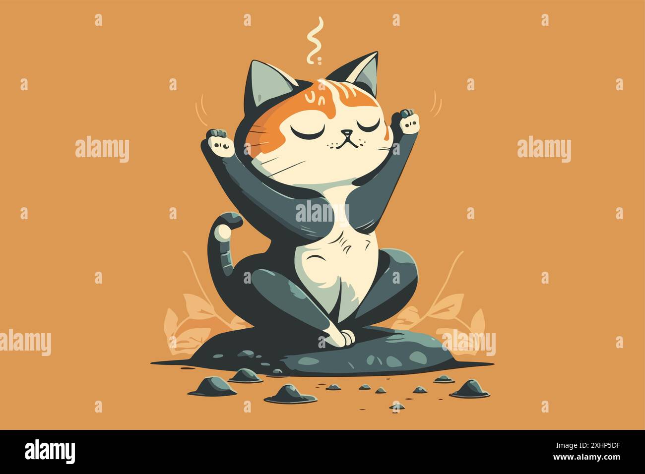 Cat playing Yoga vector illustration Stock Vector Image & Art - Alamy
