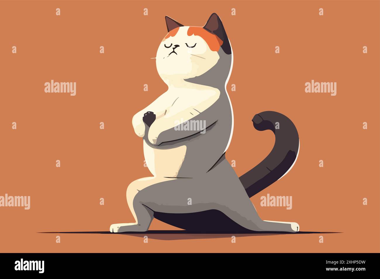 Cat playing Yoga vector illustration Stock Vector Image & Art - Alamy