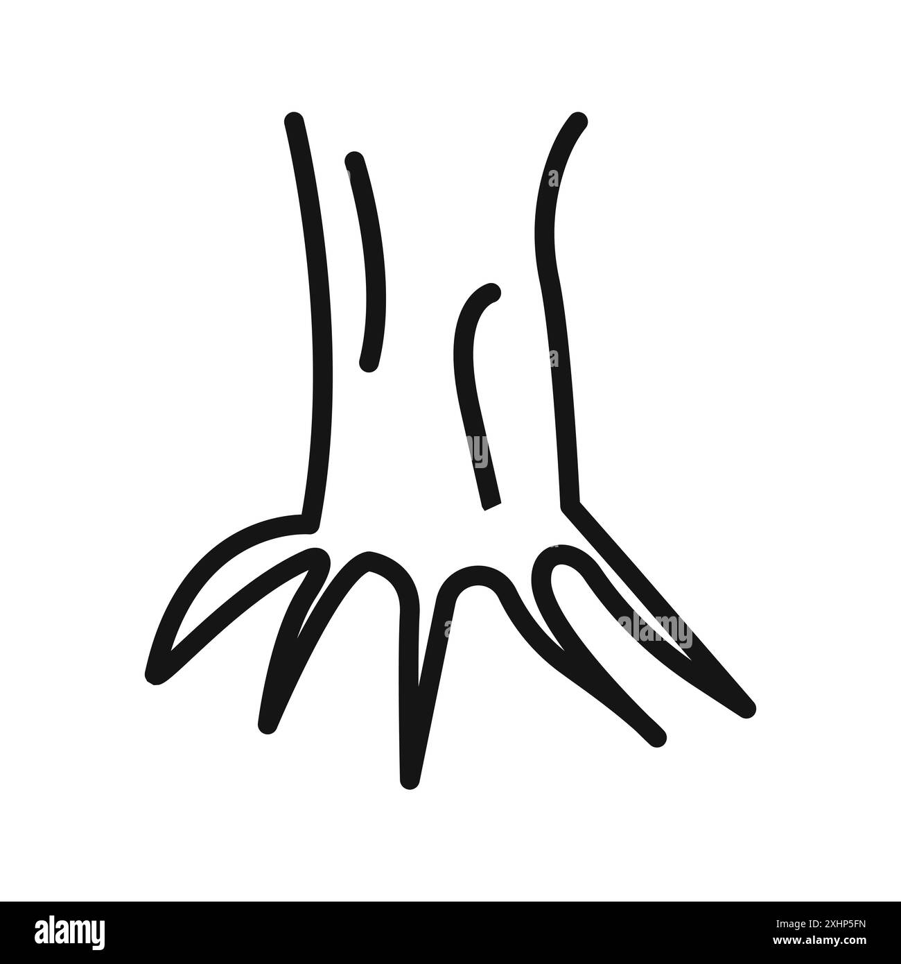 rubber roots icon Black line art vector in black and white outline set ...