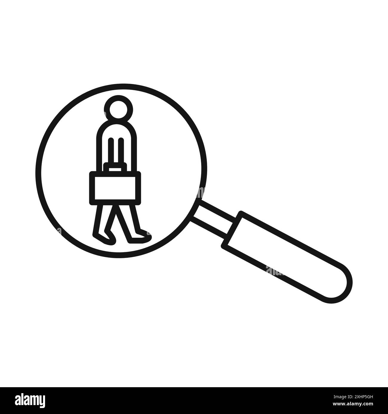 Search for job icon Black line art vector in black and white outline ...
