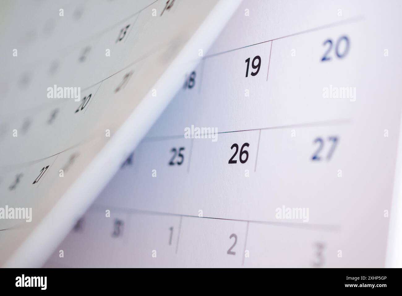 calendar page flipping sheet close up background Stock Photo - Alamy