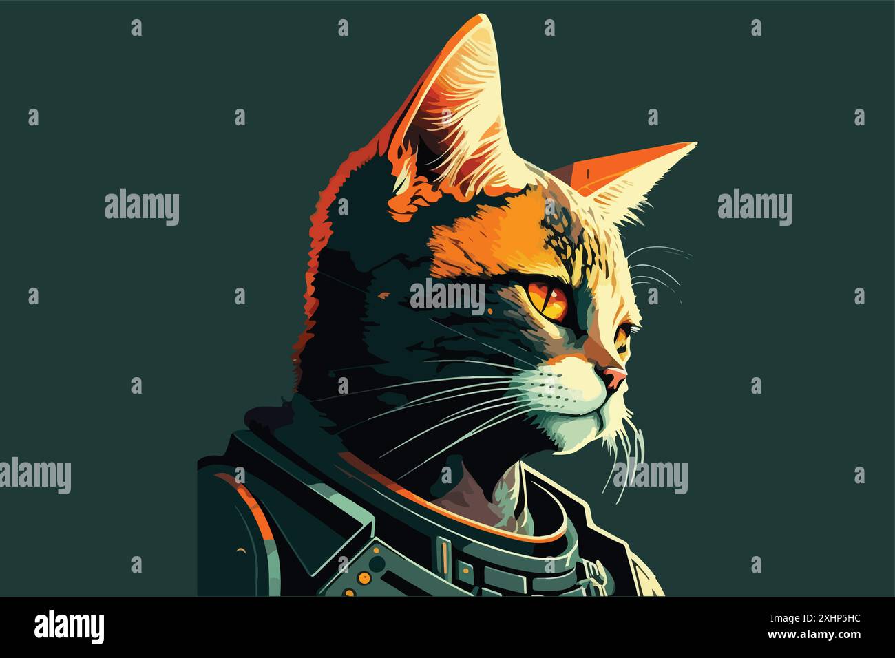 Sci fi Cat vector illustration Stock Vector Image & Art - Alamy