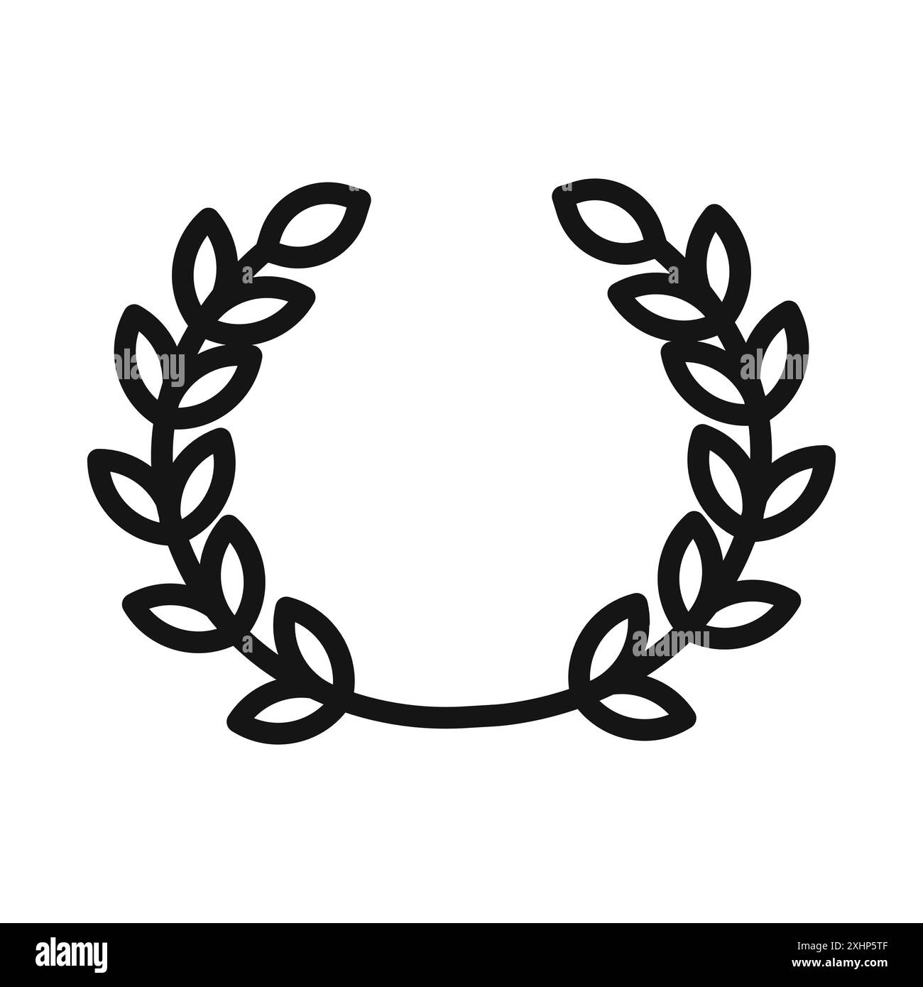 laurel wreath icon Black line art vector in black and white outline set collection sign Stock ...