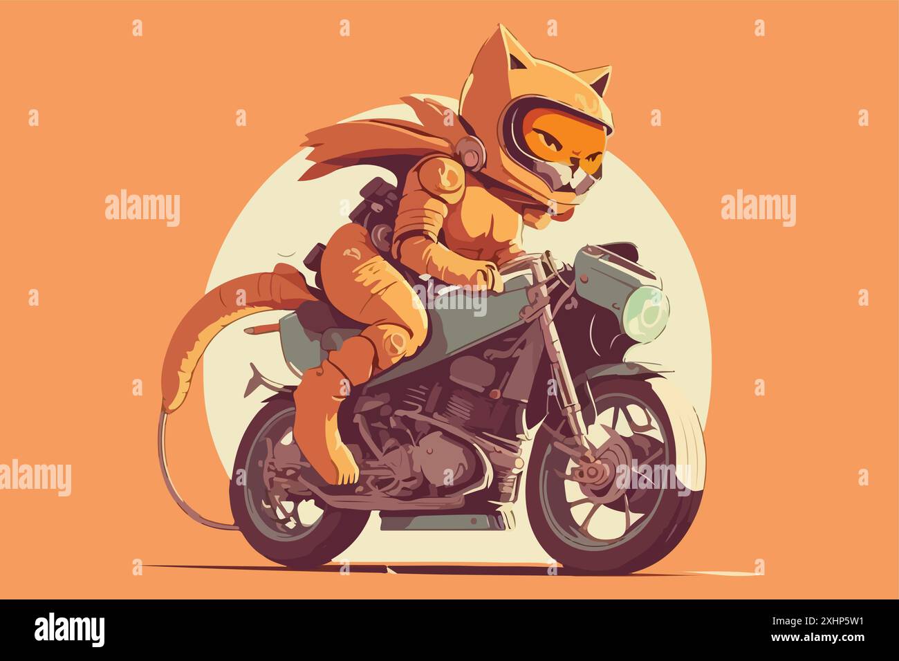 Cat riding a motorcycle vector illustration Stock Vector Image & Art ...