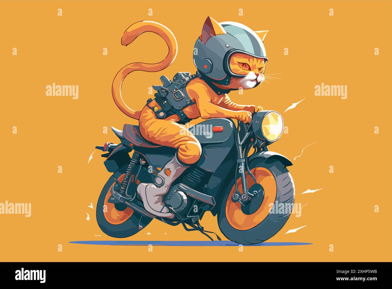 Cat riding a motorcycle vector illustration Stock Vector Image & Art ...