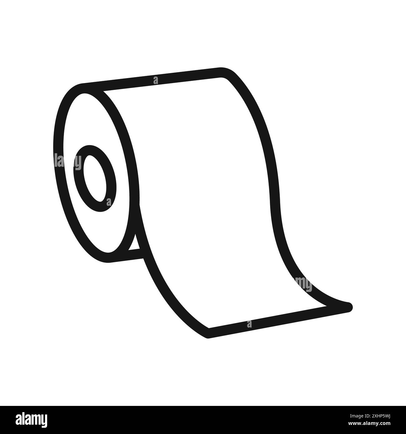 toilet tissue paper roll icon Black line art vector in black and white ...