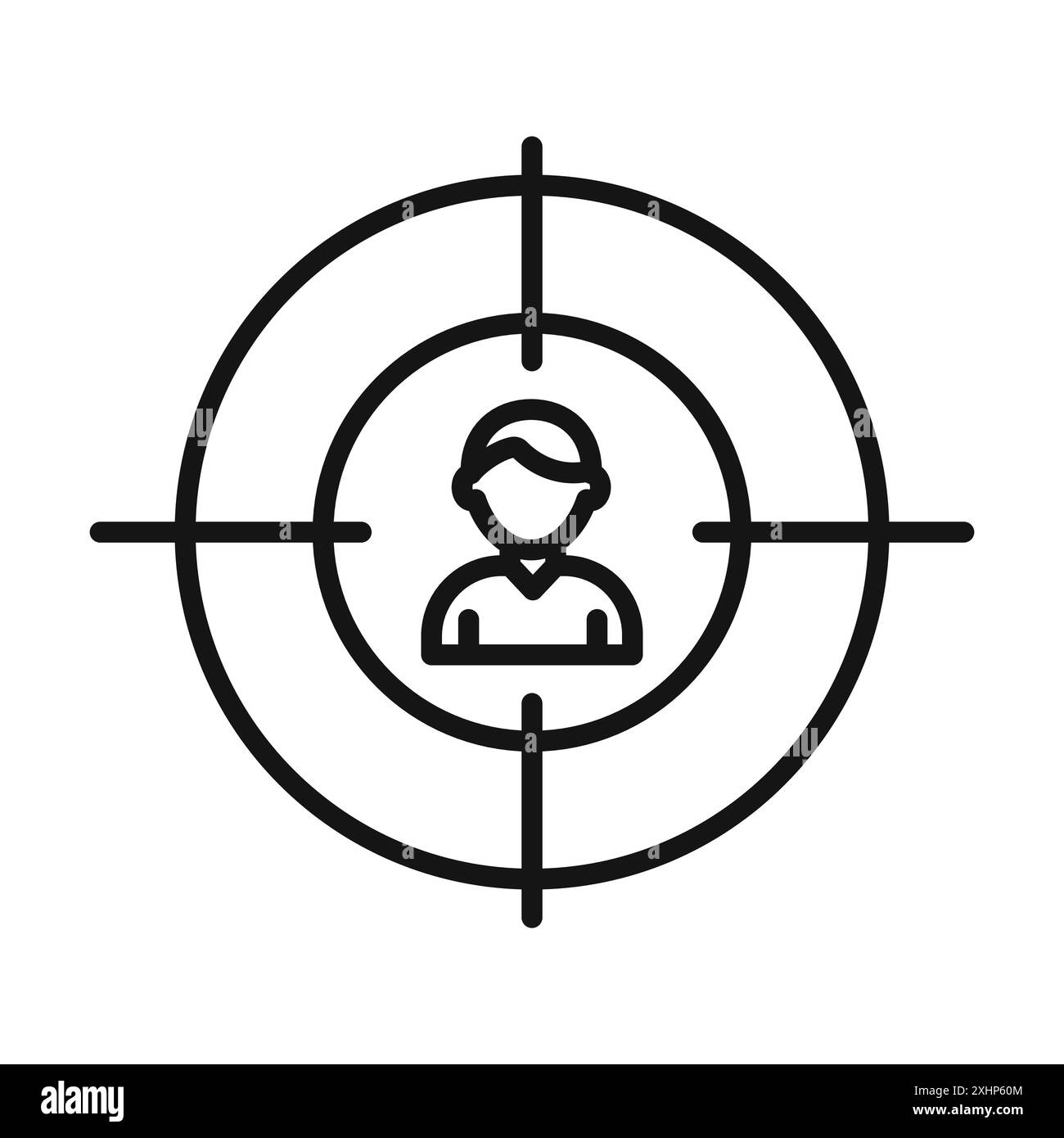 man with target icon Black line art vector in black and white outline set collection sign Stock ...