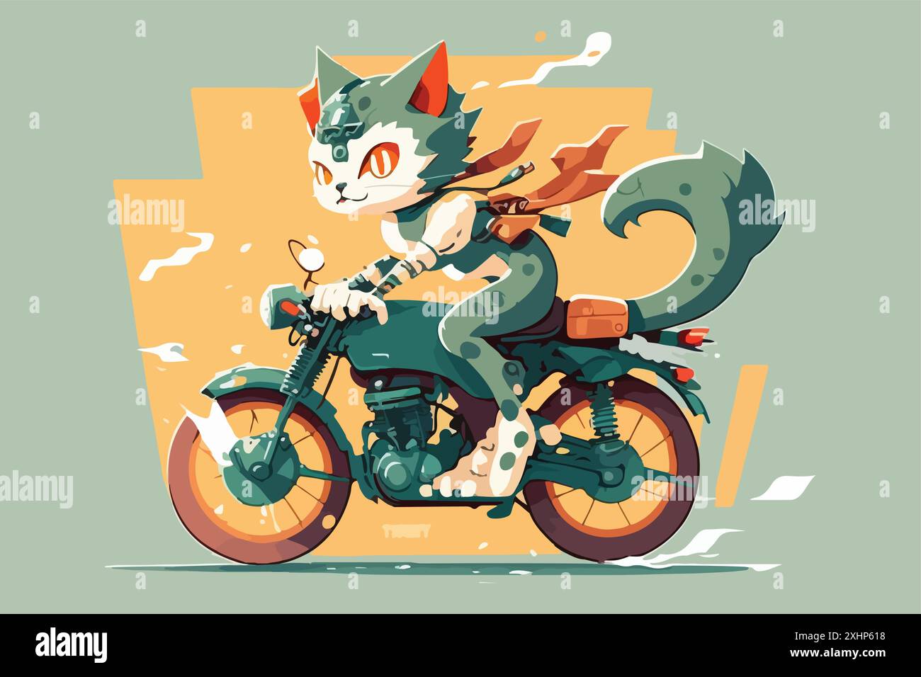 Cat riding a motorcycle vector illustration Stock Vector Image & Art ...
