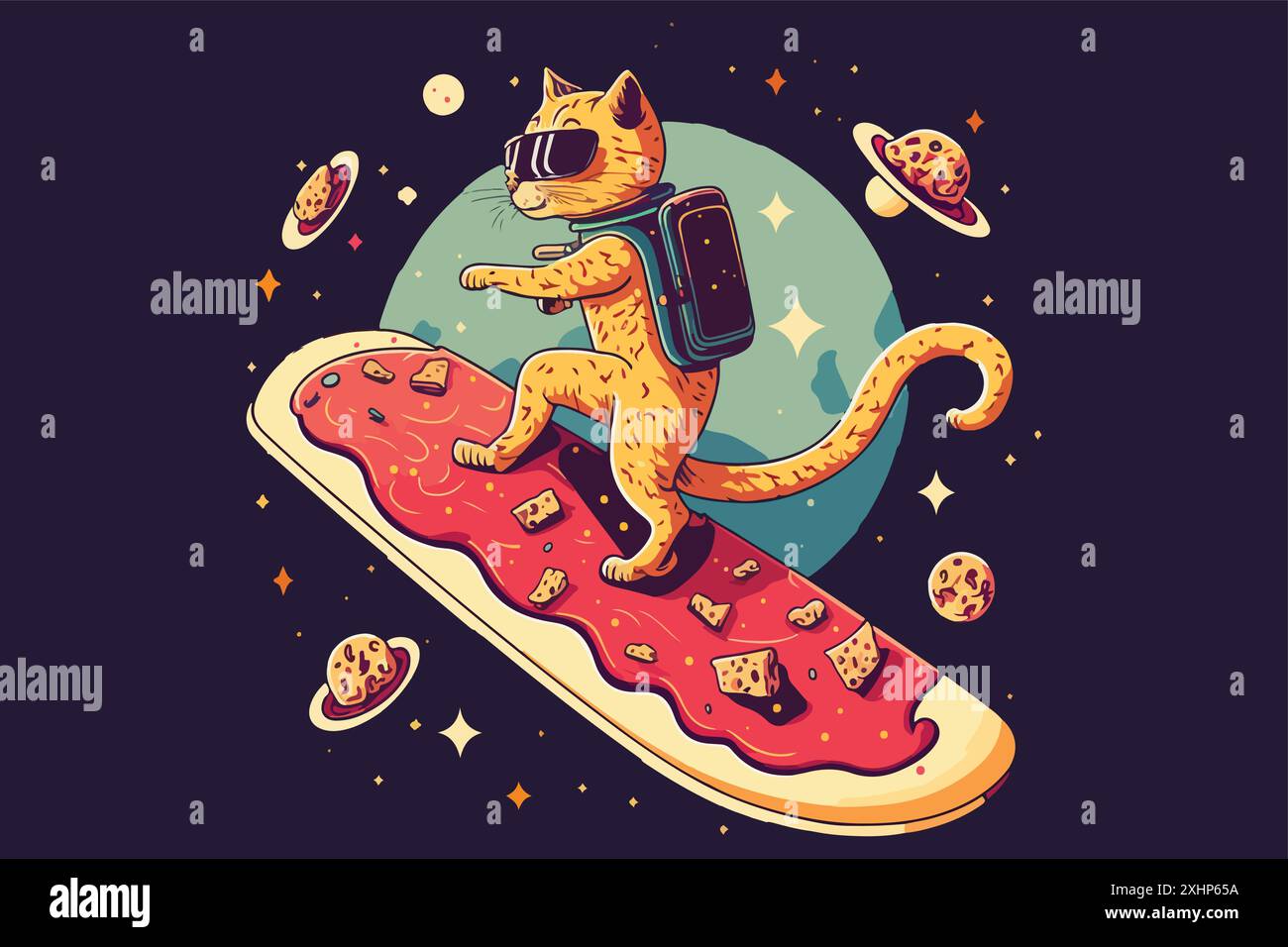 cat riding a skateboard vector illustration Stock Vector Image & Art ...