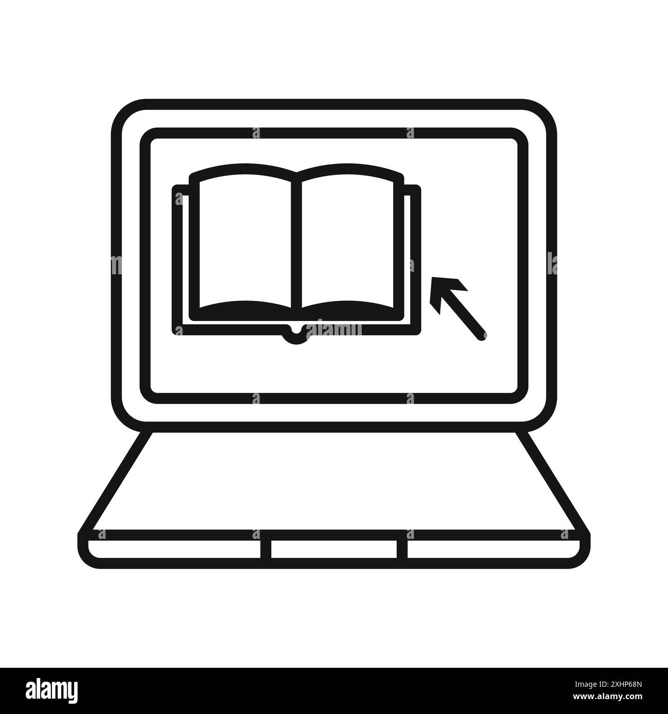 Online library icon Black line art vector in black and white outline ...