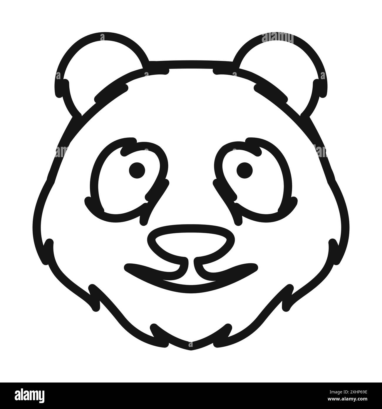 panda icon Black line art vector in black and white outline set ...