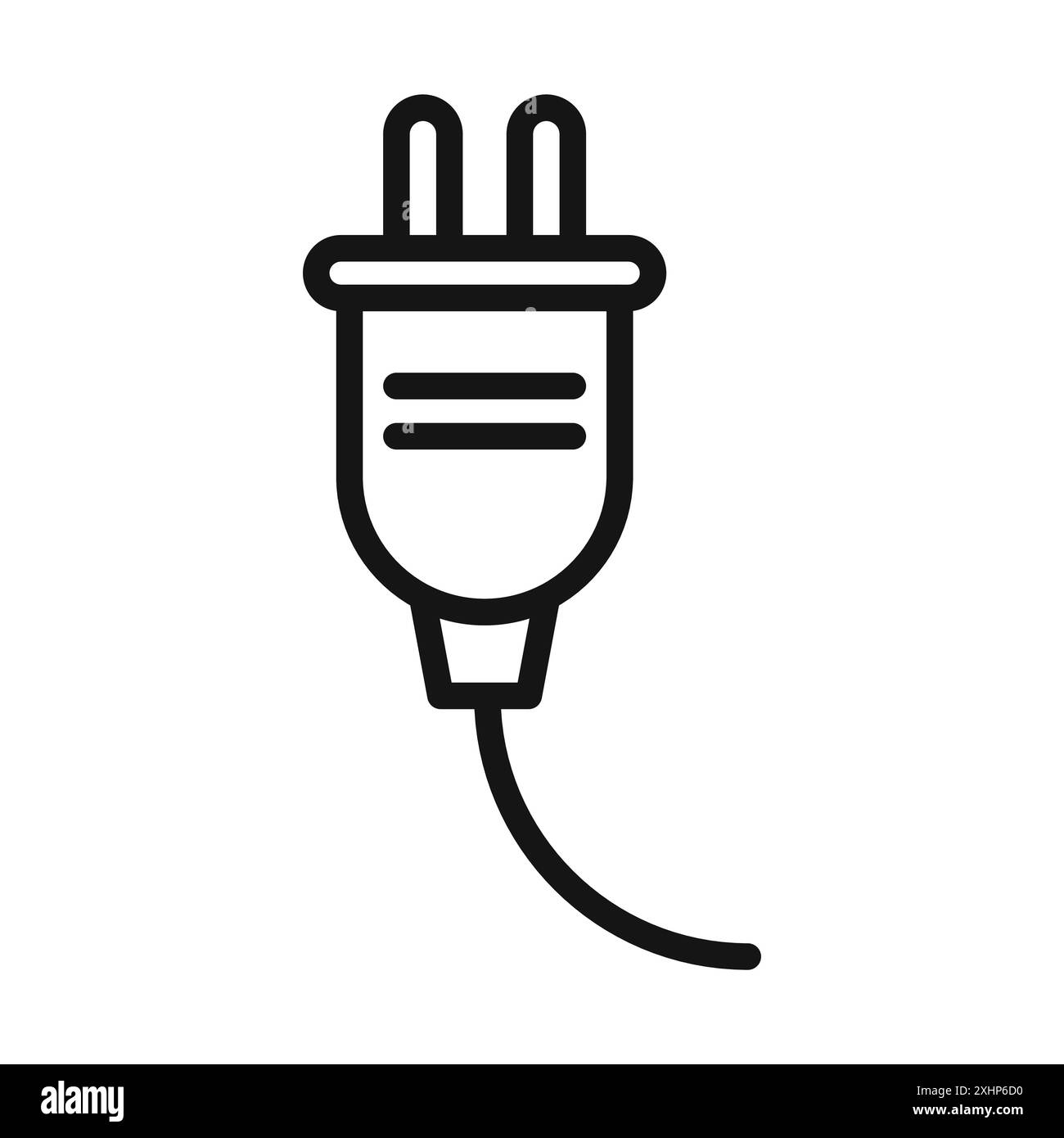 plug icon Black line art vector in black and white outline set ...