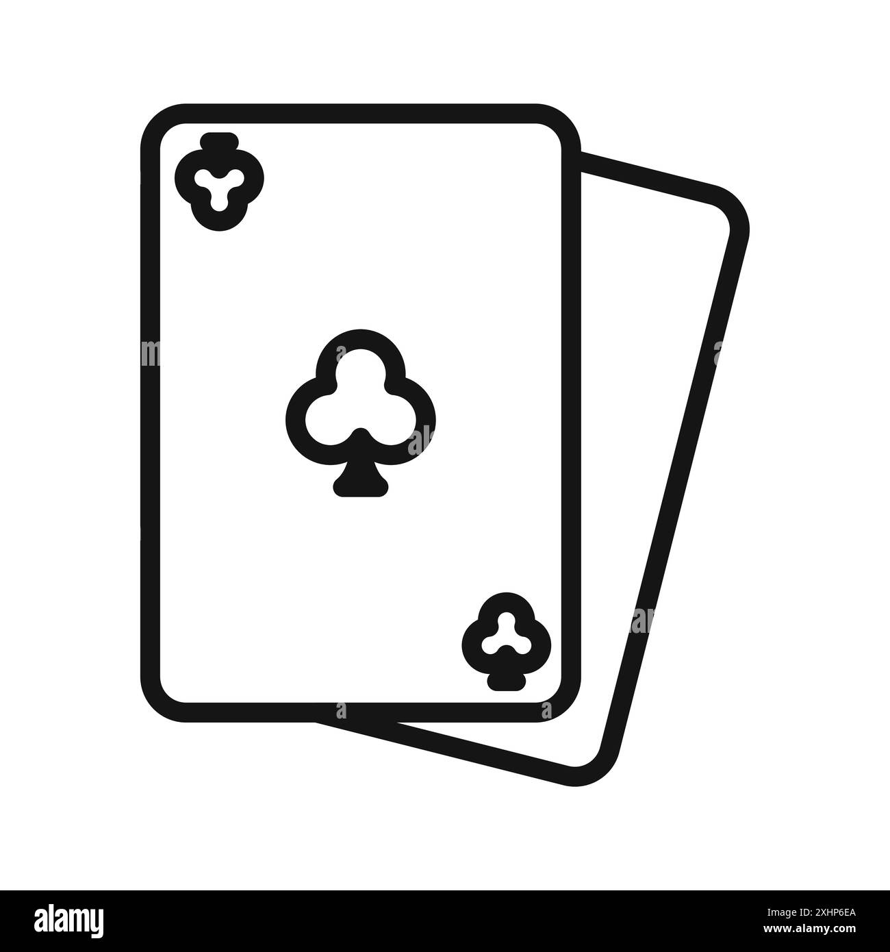 playing card icon Black line art vector in black and white outline set ...