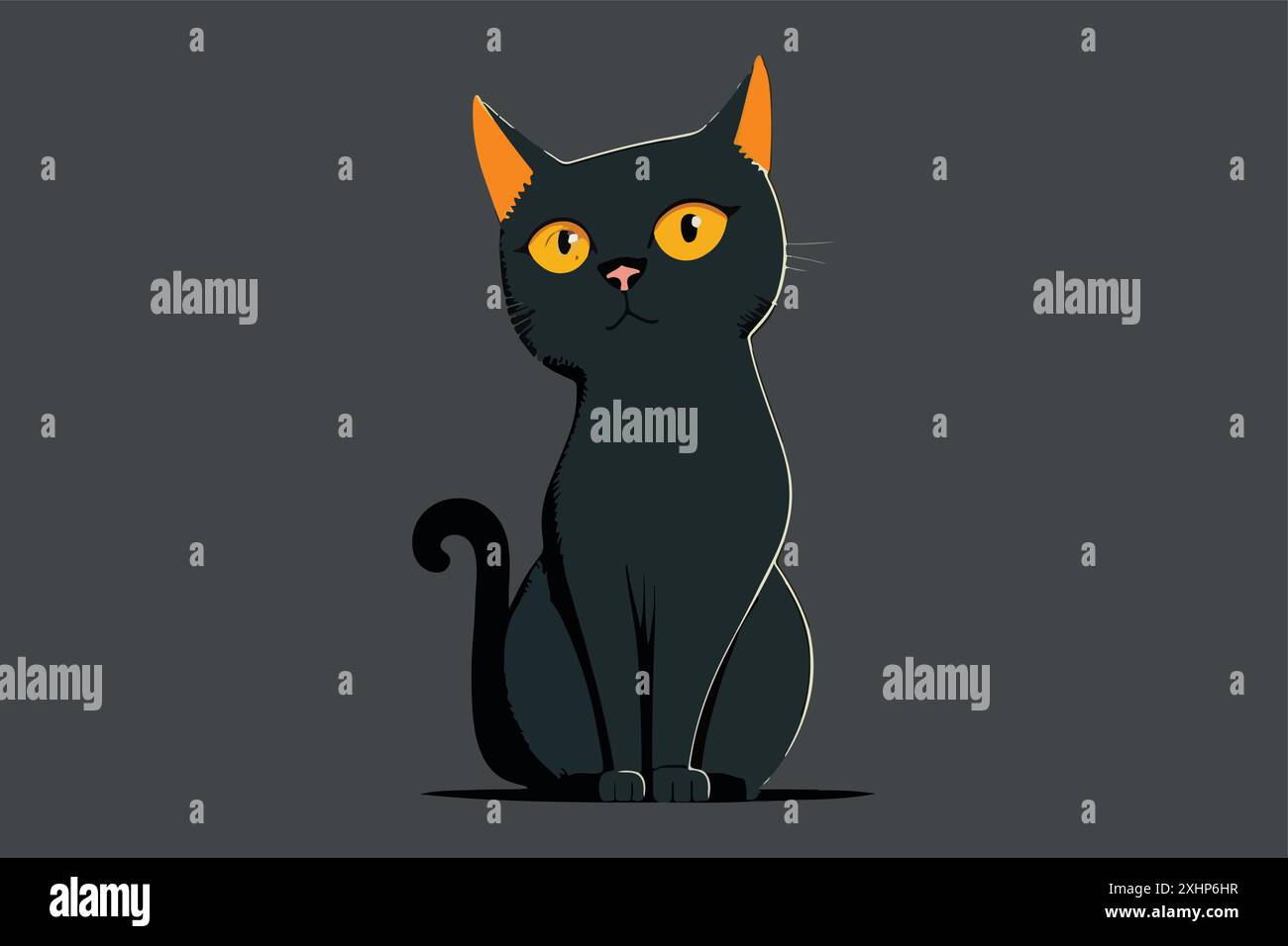 Cat vintage vector illustration Stock Vector Image & Art - Alamy