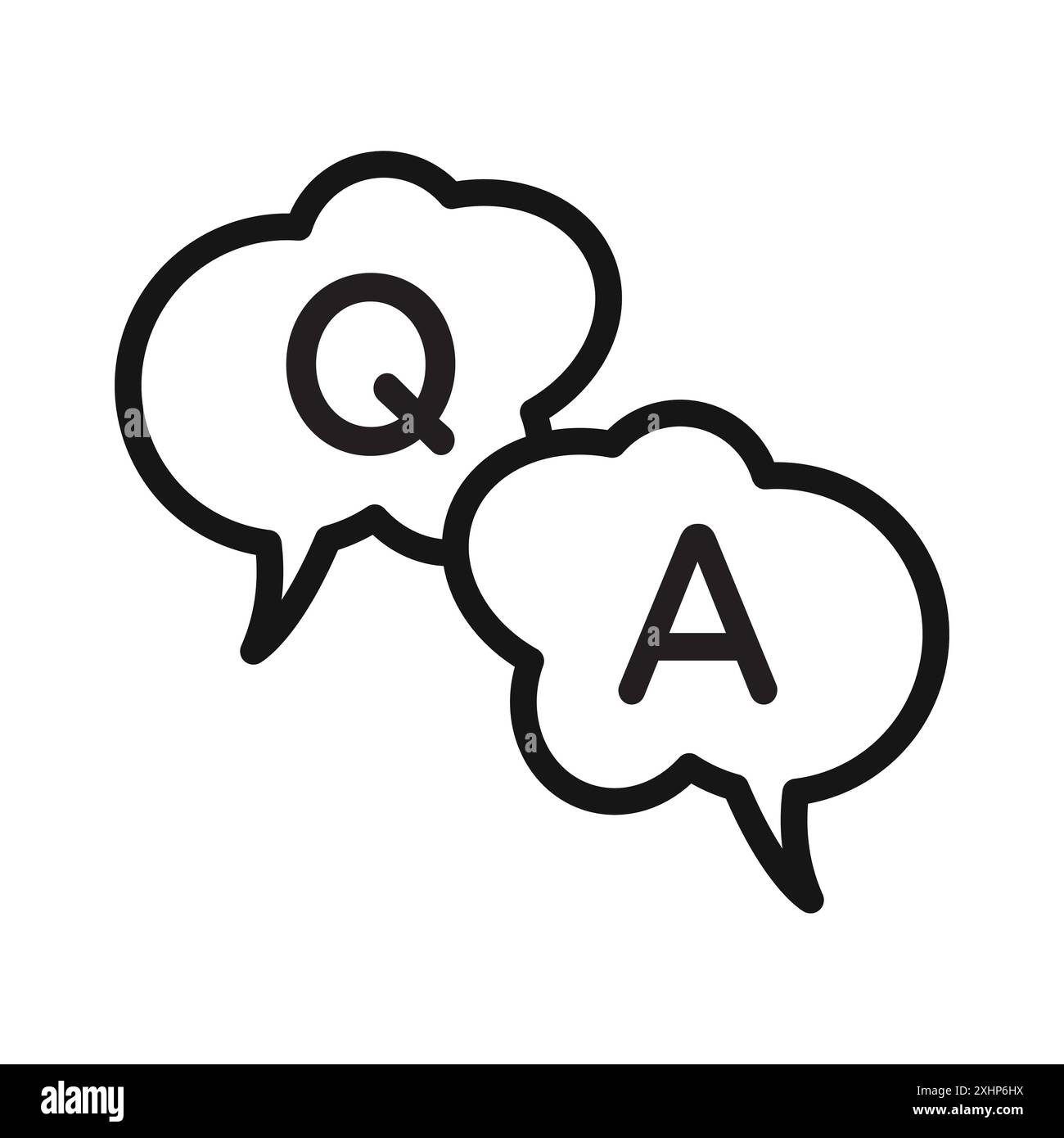 Questions and answers icon Black line art vector in black and white ...