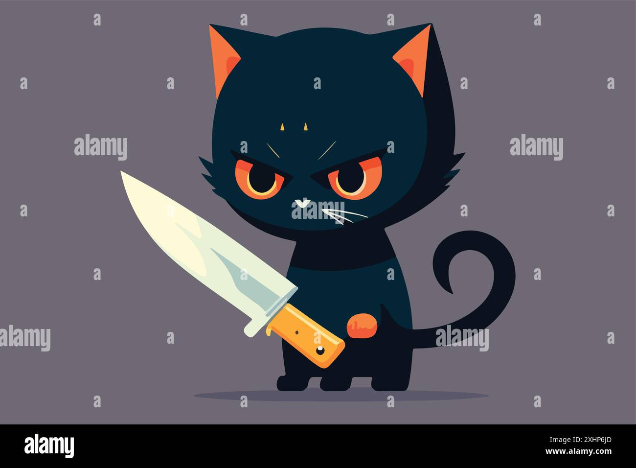 Cat holding a knife vector illustration Stock Vector Image & Art - Alamy