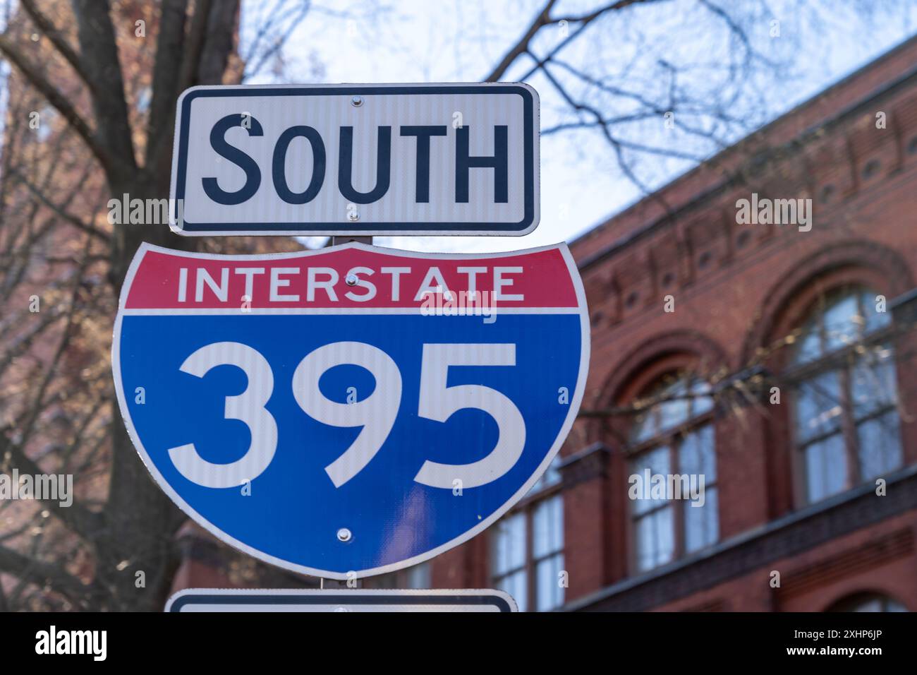 Road sign for Interstate 395 South, taken in Washington DC Stock Photo ...