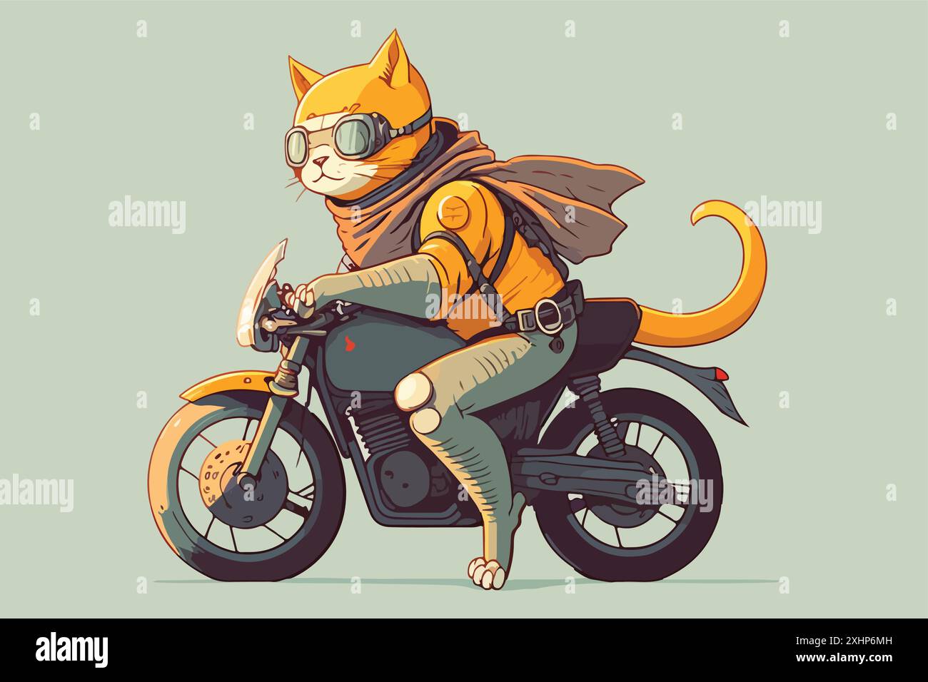 Cat riding a motorcycle vector illustration Stock Vector Image & Art ...