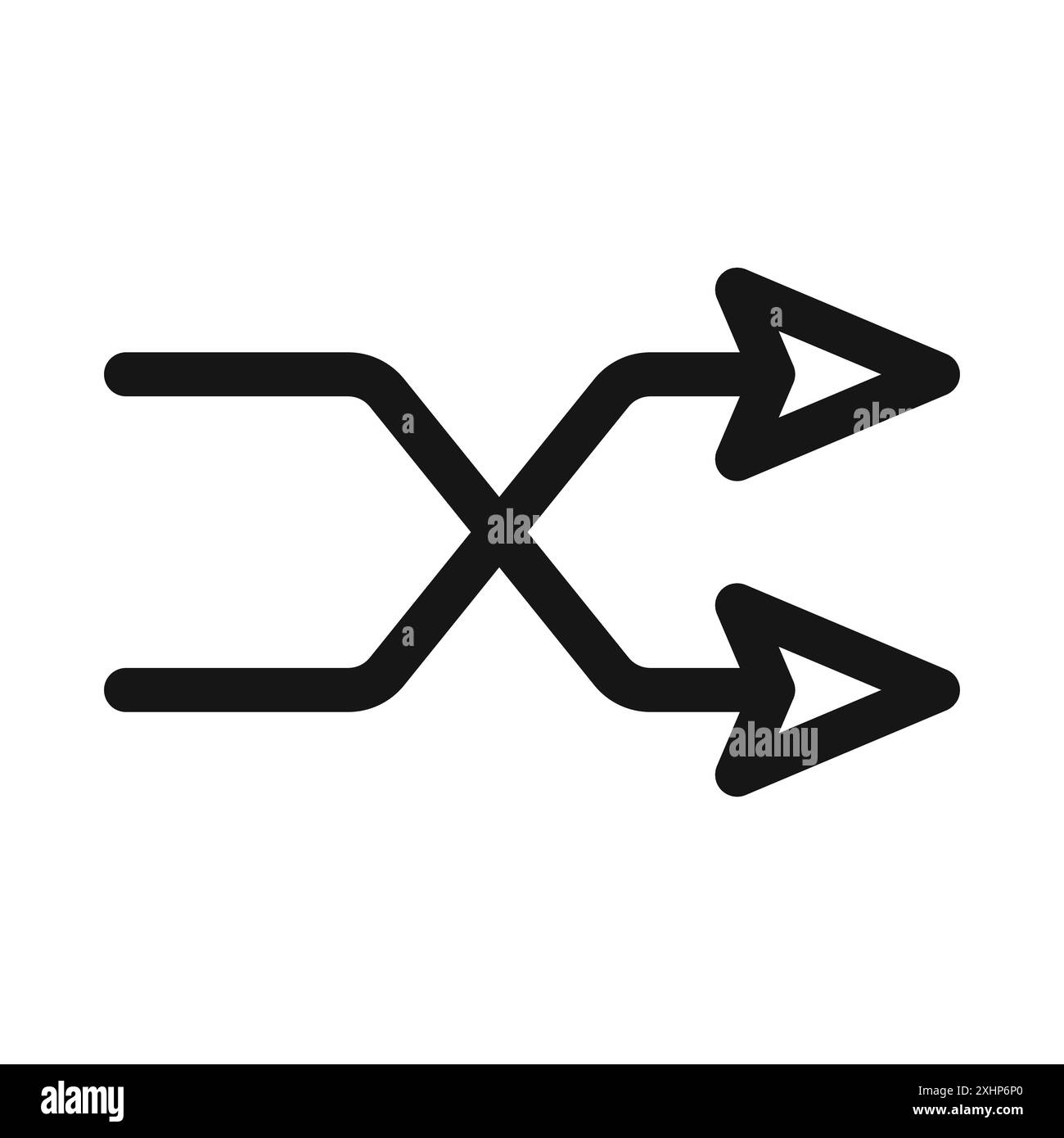 Shuffle icon Black line art vector in black and white outline set collection sign Stock Vector ...