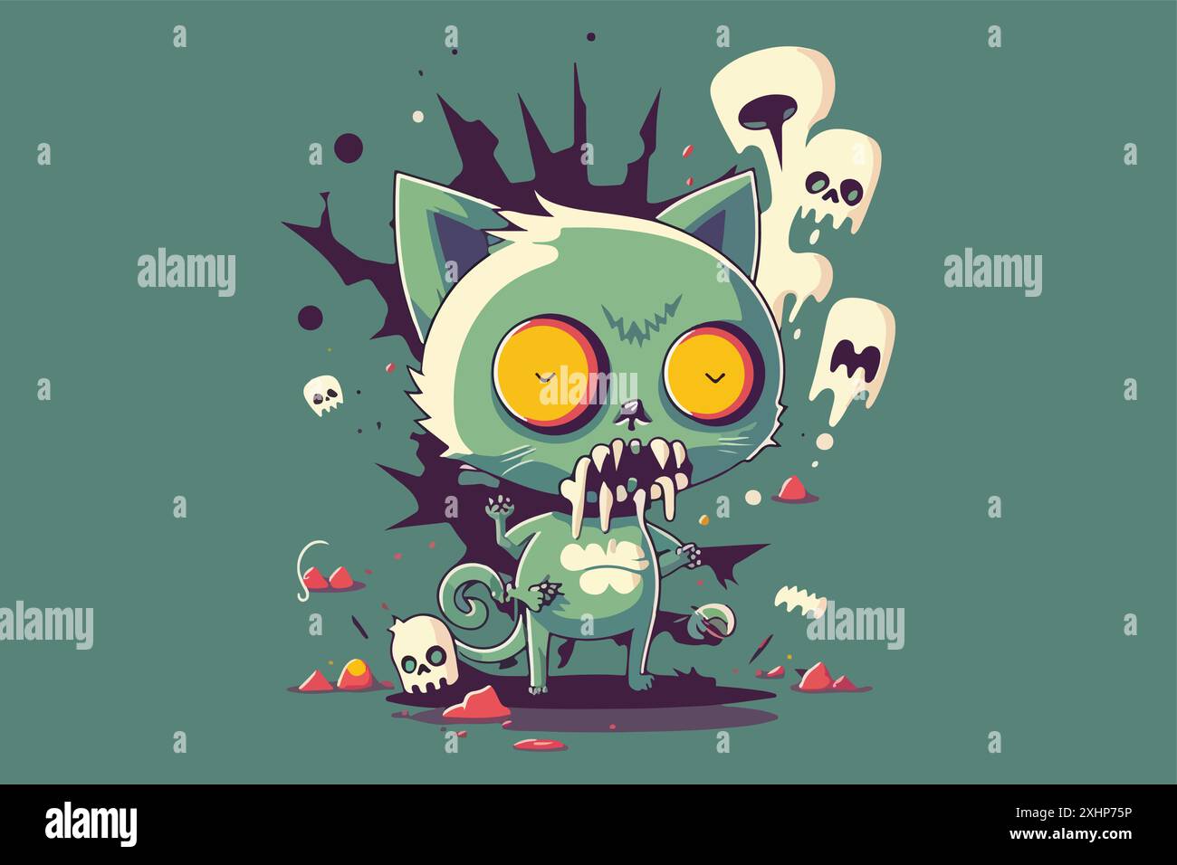 Cat zombie vector illustration Stock Vector Image & Art - Alamy