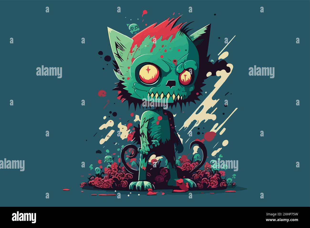 Dead zombie cat Stock Vector Images - Alamy