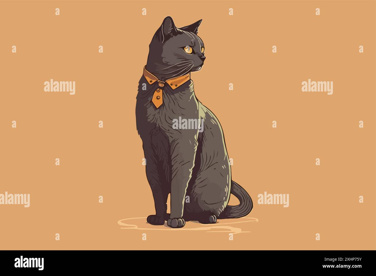 Cat vintage vector illustration Stock Vector Image & Art - Alamy
